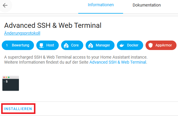 Nach der Installation die folgenden drei Optionen aktivieren: